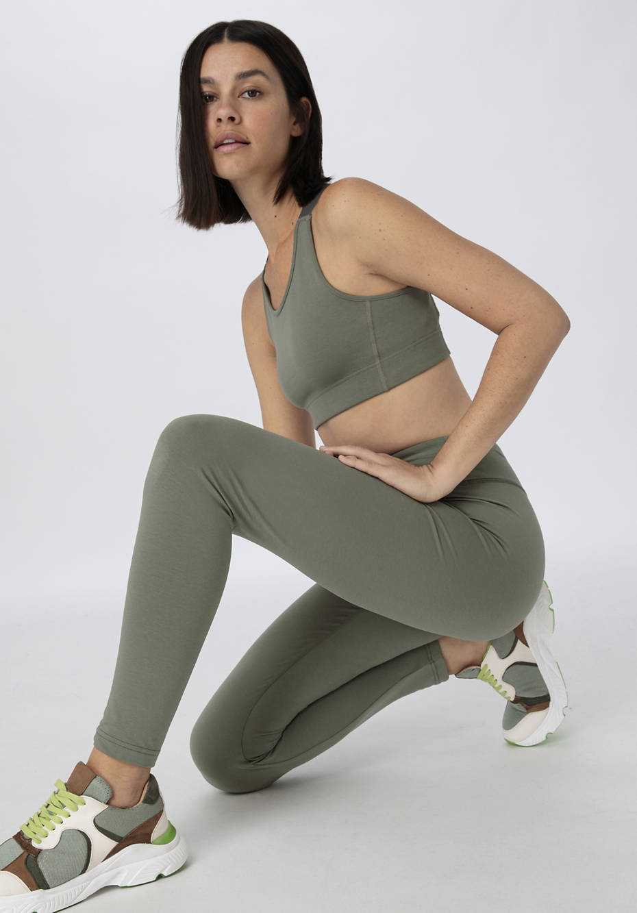 Leggings Fitted Medium Cut Active Light Aus Bio Baumwolle 5475438